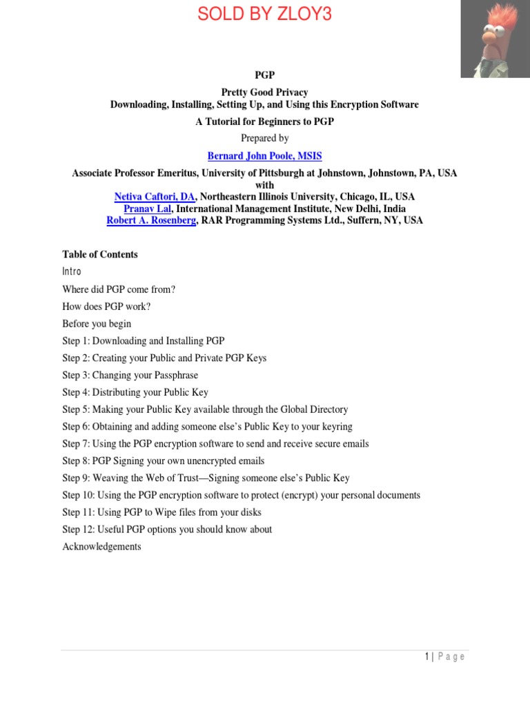 PGP Tutorial | PDF | Encryption | Public Key Cryptography