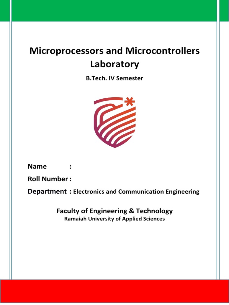 Microprocessors & Microcontrollers Lab Guide | PDF | Arduino | Central ...