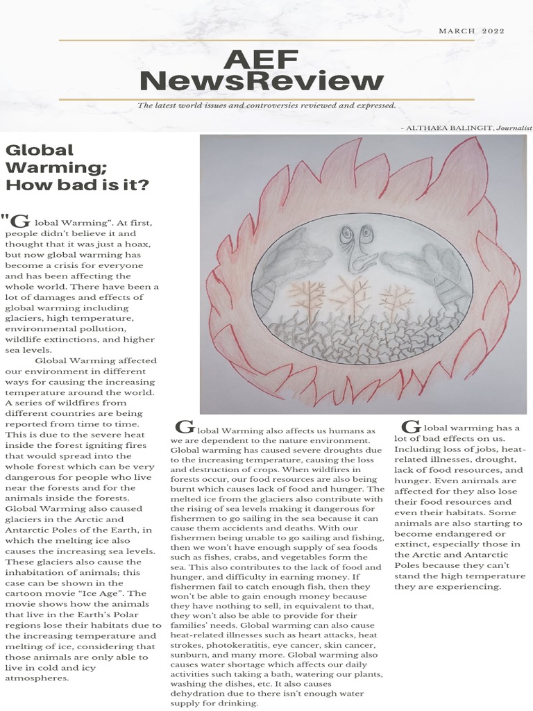 Global Warming Editorial Writing and Cartooning | PDF | Climate Change ...