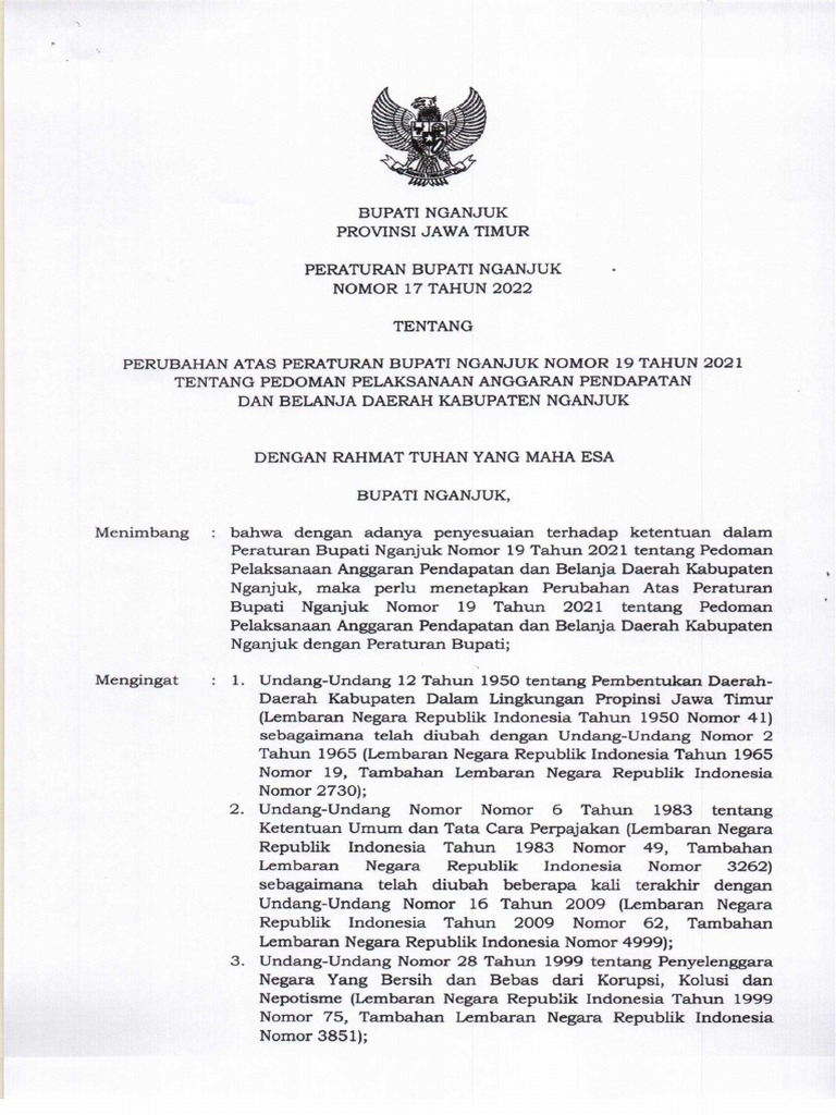 Perbup No 17 Tahun 2022 | PDF