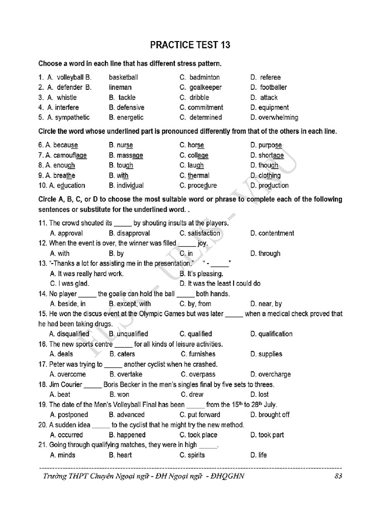 Practice Test 13 Pdf