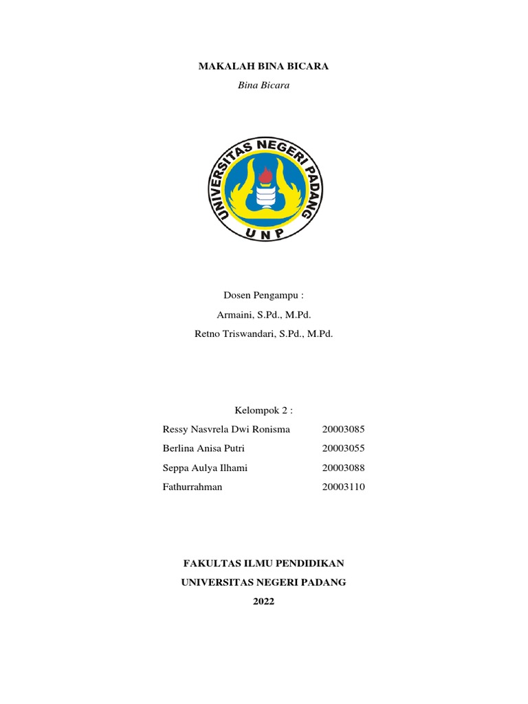 Makalah Bina Bicara - Kelompok 2 | PDF