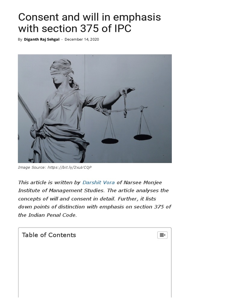 375 of IPC, Consent and Will in Emphasis | PDF | Rape | Justice