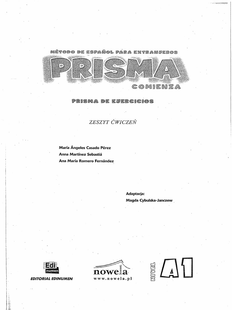 Prisma Comienza. Prisma de Ejercicios. Zeszyt Ćwiczeń A1 | PDF