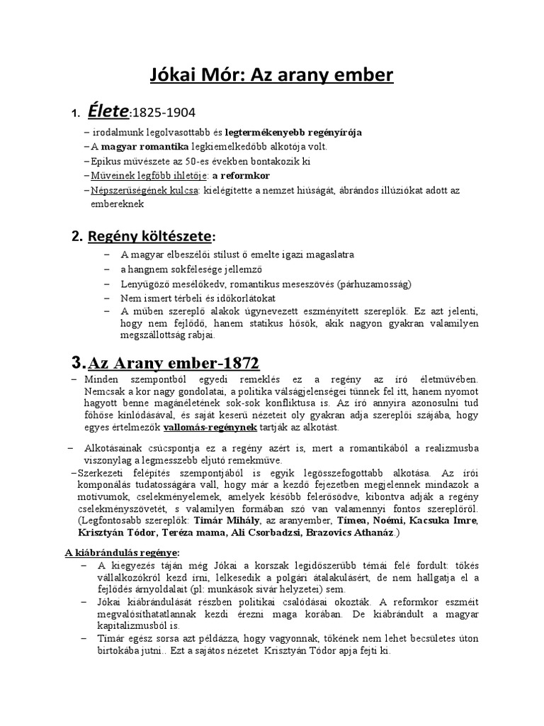 Jókai Mór - Az Arany Ember | PDF