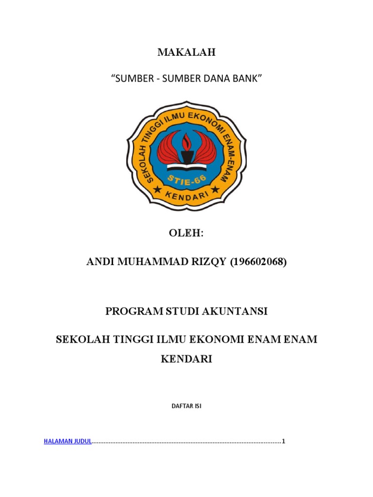 Sumber Dana Bank: Pengertian dan Jenisnya | PDF
