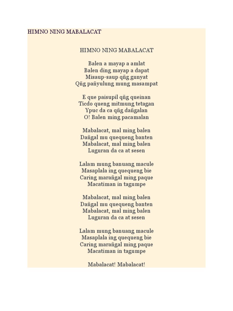Himno Ning Mabalacat | PDF