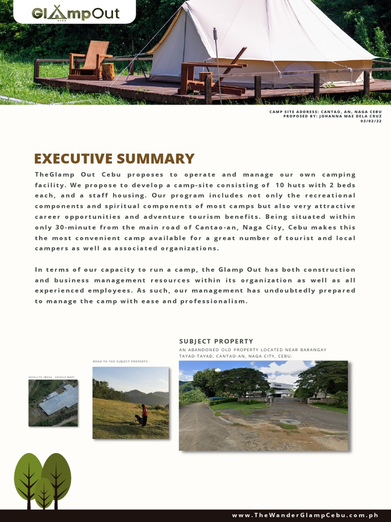 Glamping Business Plan for Cebu | PDF | Rock Climbing | Camping
