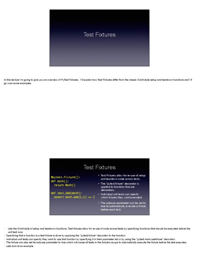 Test_Fixtures_Presentation | PDF | Scope (Computer Science) | Systems ...