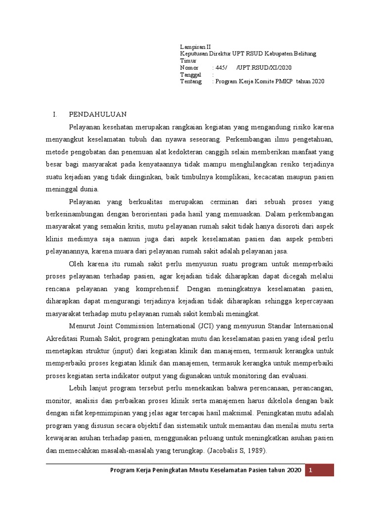 PROGRAM KERJA PMKP 2021-Rev | PDF