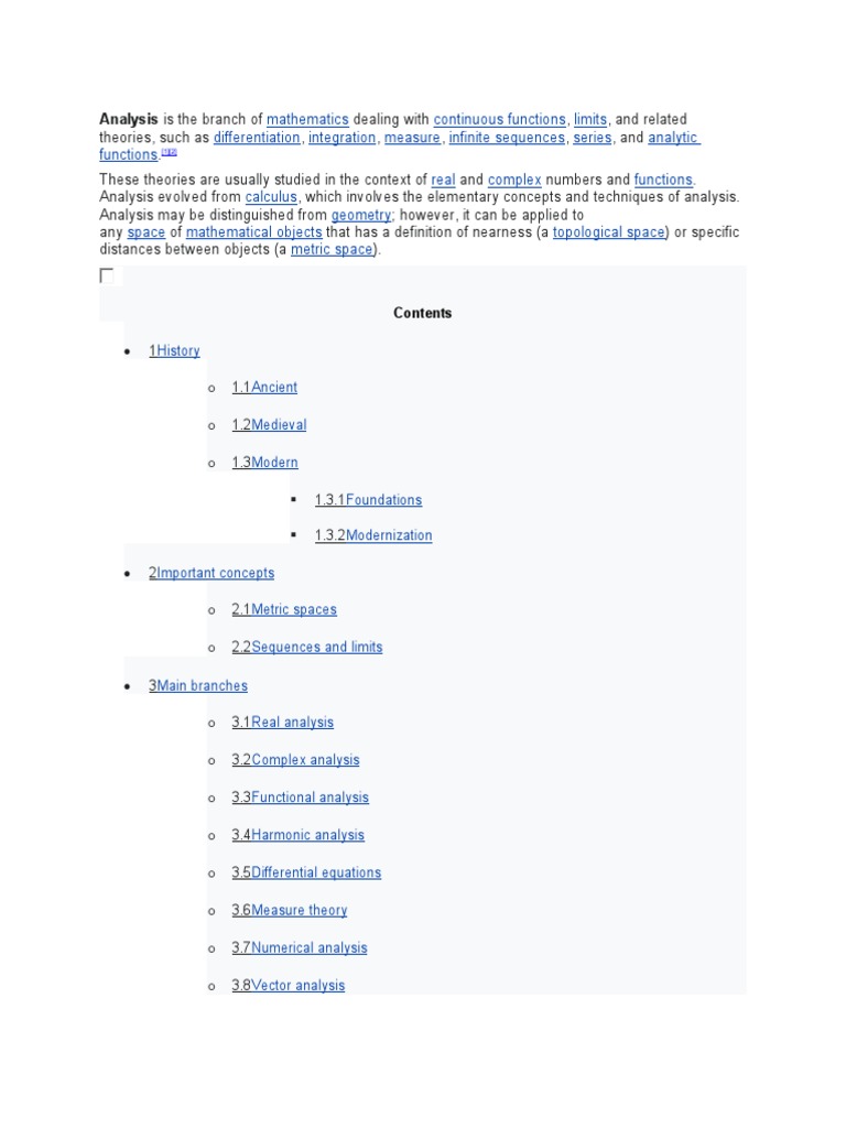 Mathematical Analysis | PDF | Mathematical Analysis | Mathematics Mathematical Analysis | PDF | Mathematical Analysis | Mathematics