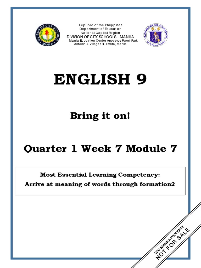 ENGLISH 9 - Q1 - W7 - Mod7 - Word Formation | PDF | English Language | Ketchup