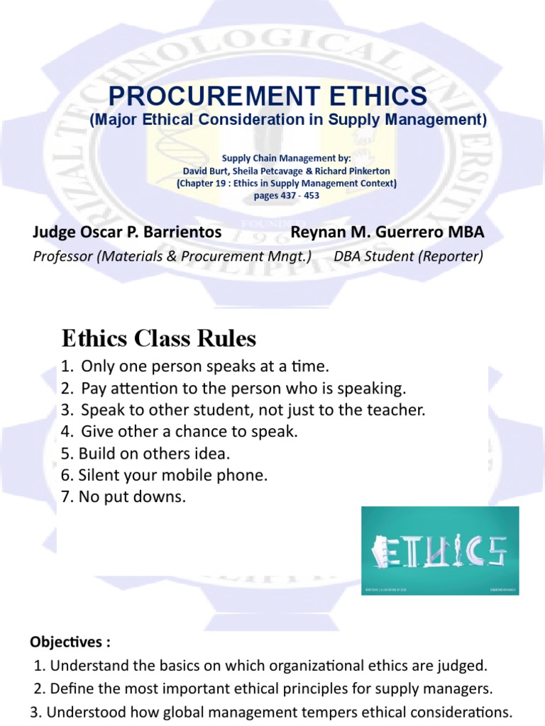 Procurement Ethics | PDF | Procurement | Supply Chain