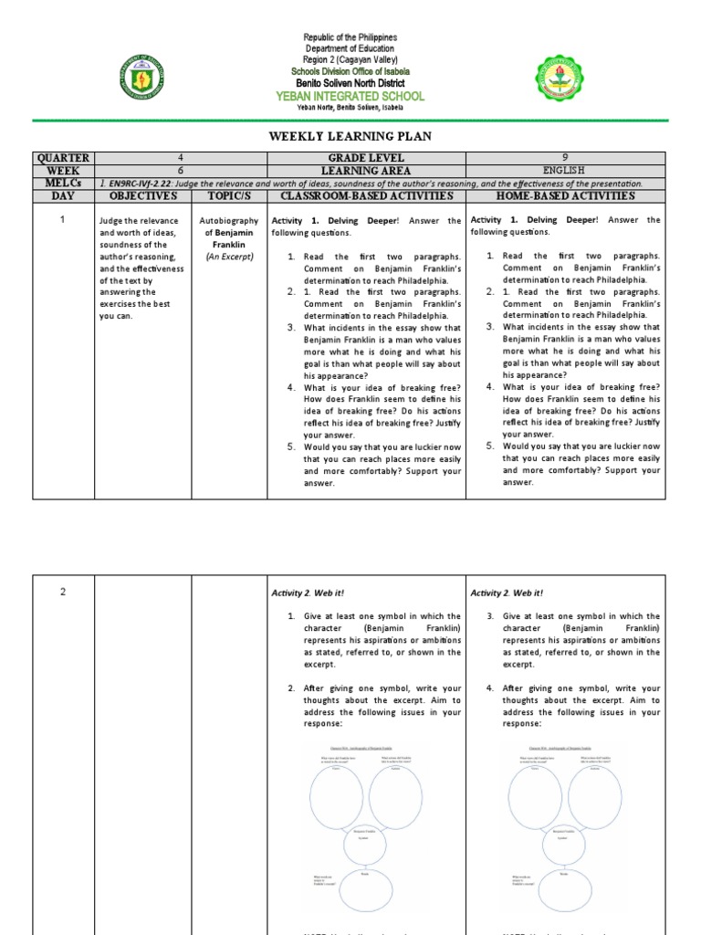 Weekly Learning Plan Complete | PDF