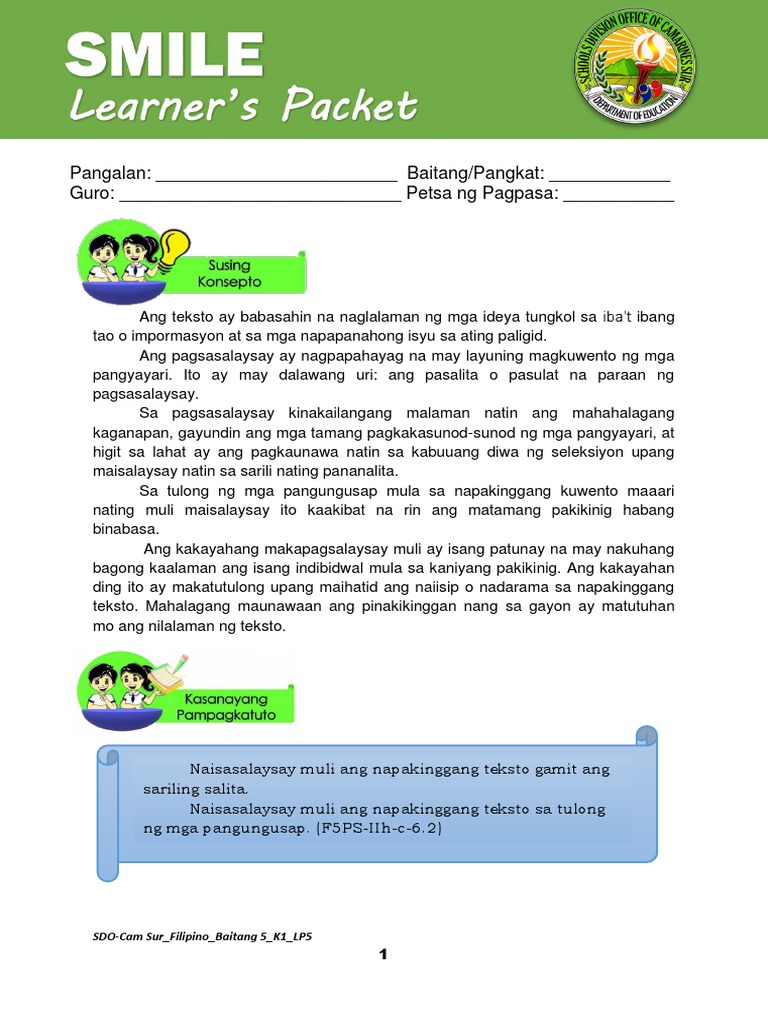 SLP Q1 WK5 Fil5 | PDF