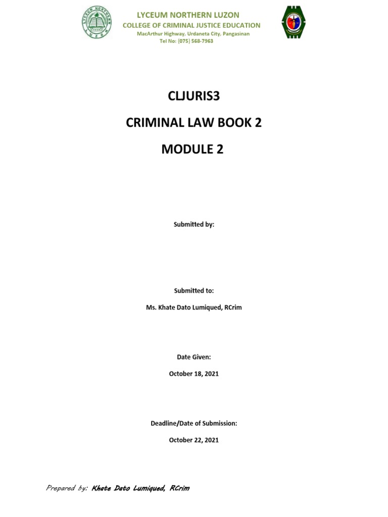 ILAO - Book2-2 | PDF | Crime & Violence | Criminal Justice