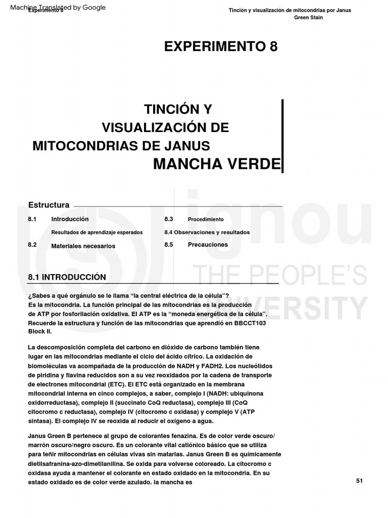 Tinción de mitocondrias con Janus Green | PDF | Trifosfato de adenosina ...