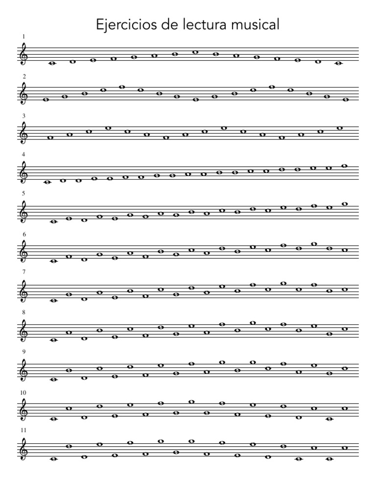 Ejercicios de Lectura Musical | PDF