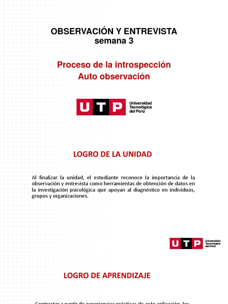 S03.s1 Proceso de La Intrispeccion Auto Observacion | PDF ...