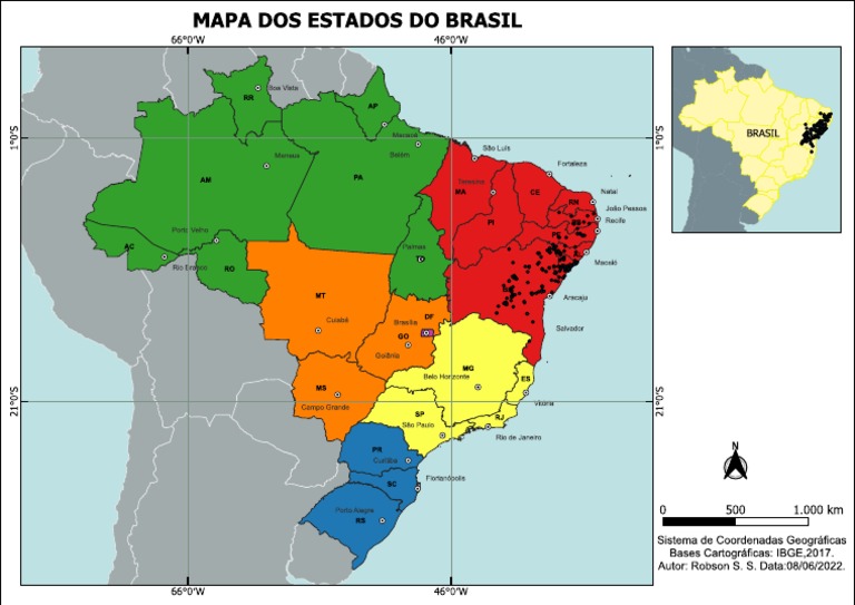 Mapa Dos Estados Do Brasil | PDF