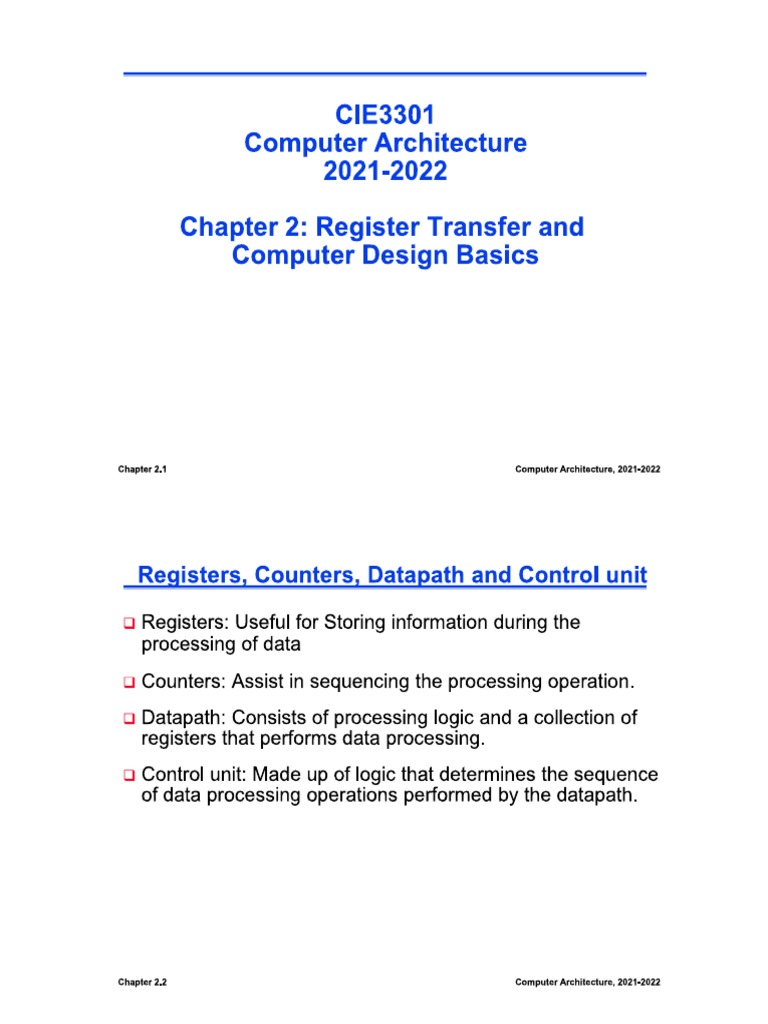 Register Transfer and Computer Design Basics | PDF