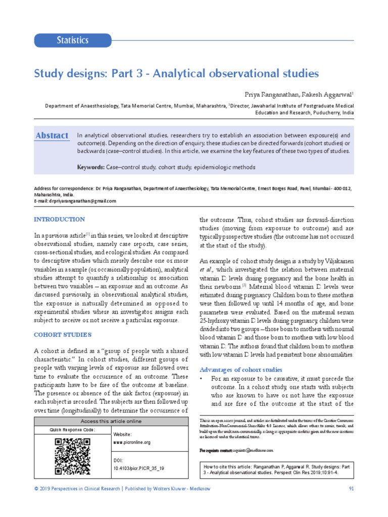 3.analytical Observational Studies | PDF | Cohort Study | Relative Risk