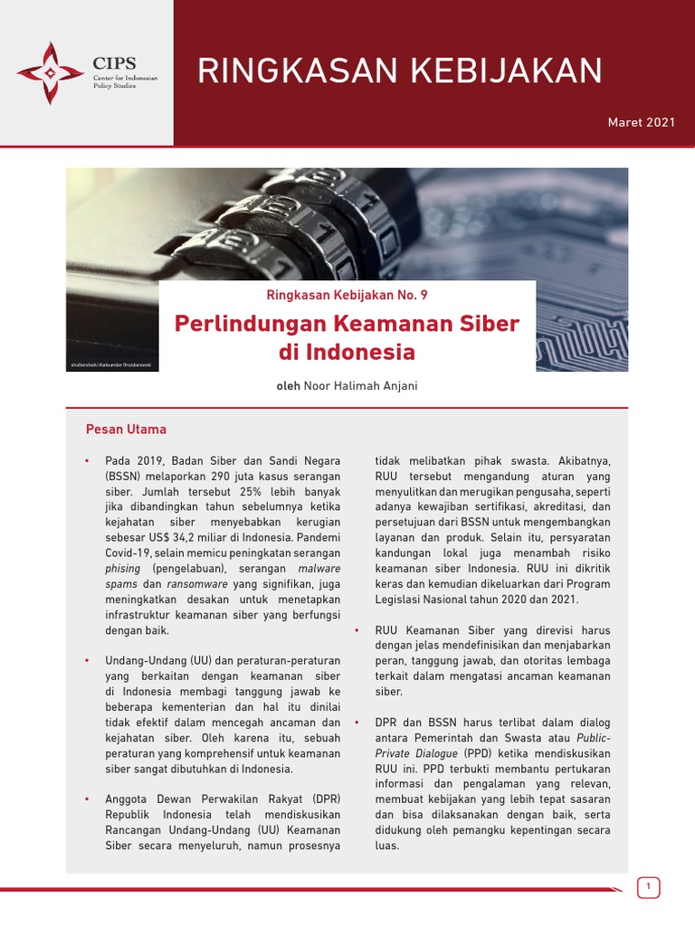 CIPS (2021) - Perlindungan Keamanan Siber Di Indonesia | PDF