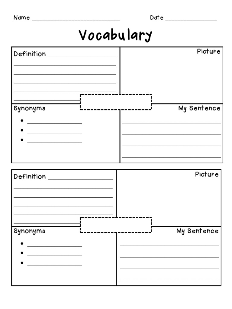 Vocabulary Graphic Organizer ANYNEWVOCABALLAGES | PDF