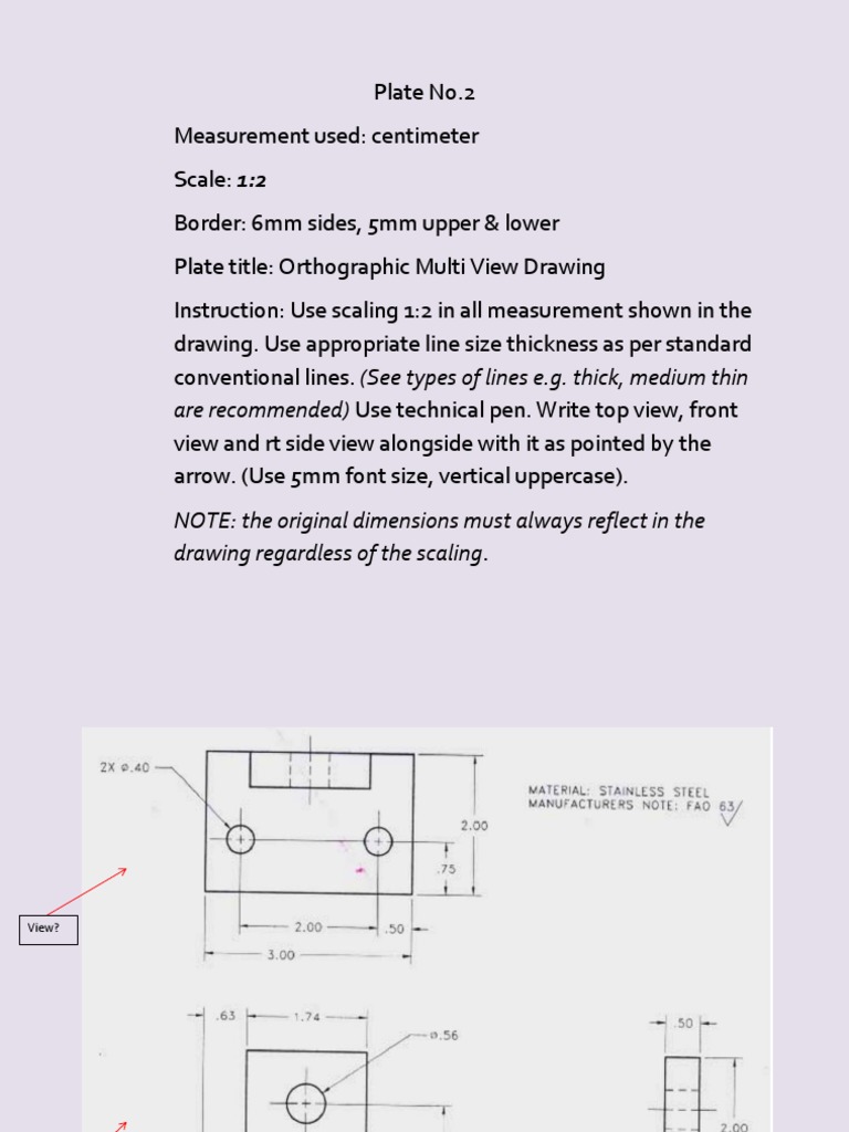 Plate No 2 Orthographic View | PDF
