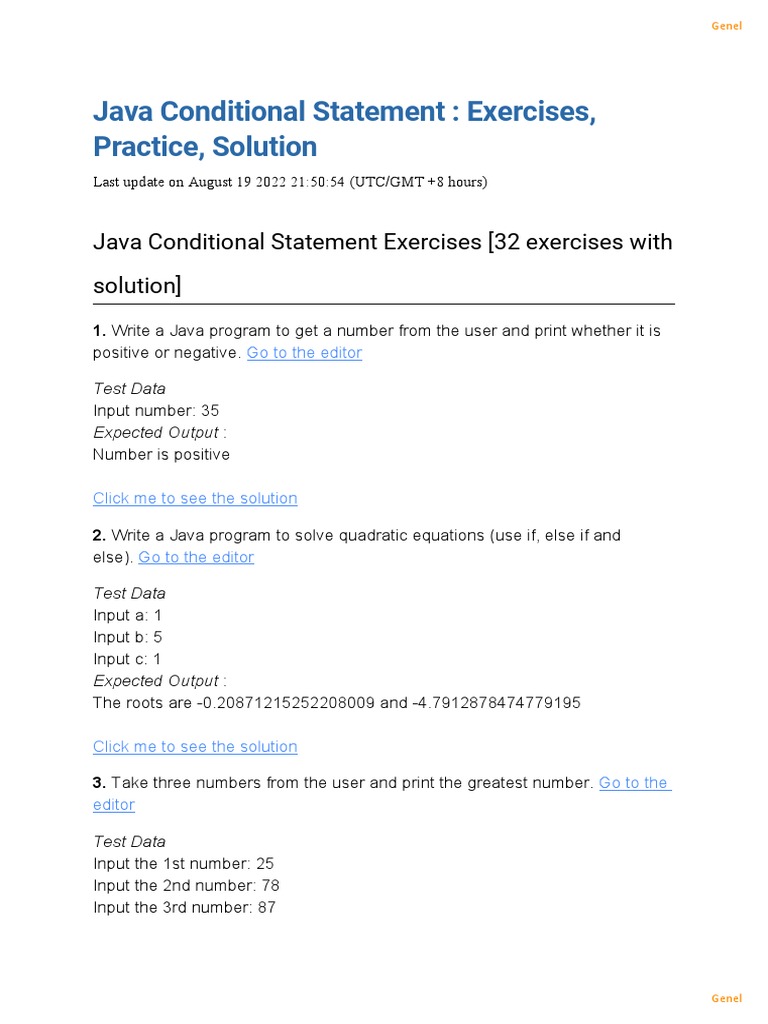 Java Conditional Statement Pdf Numbers Alphabet