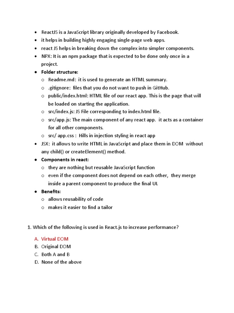 React Mcq Pdf Java Script Web Application 