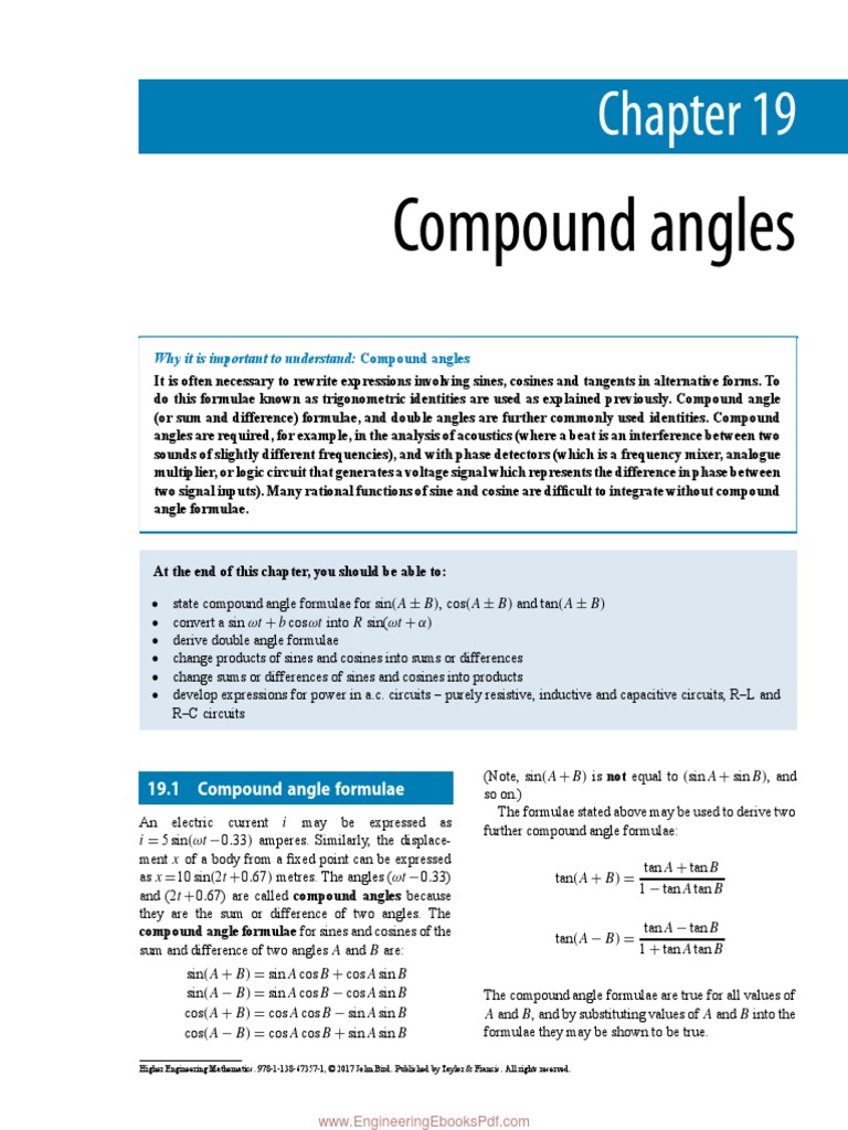Compound Angle | PDF | Trigonometric Functions | Trigonometry