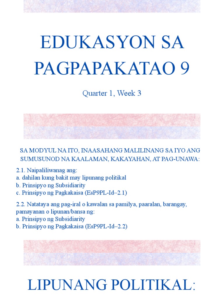 EsP 9 Quarter 1, Week 3 | PDF