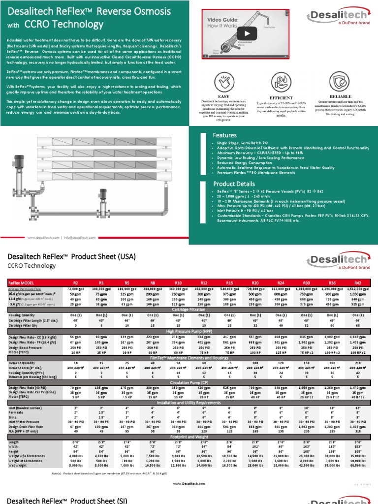 Reverse Osmosis withCCRO Technology | PDF | Environmental Engineering ...