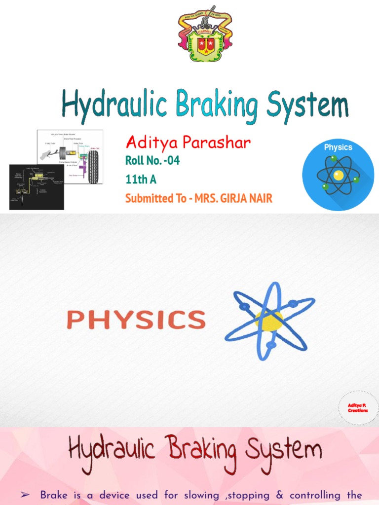 Hydraulic Braking System by Aditya Parashar Class 11th PDF | PDF ... Hydraulic Braking System by Aditya Parashar Class 11th PDF | PDF ...