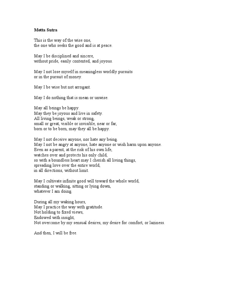 Metta Sutra | PDF