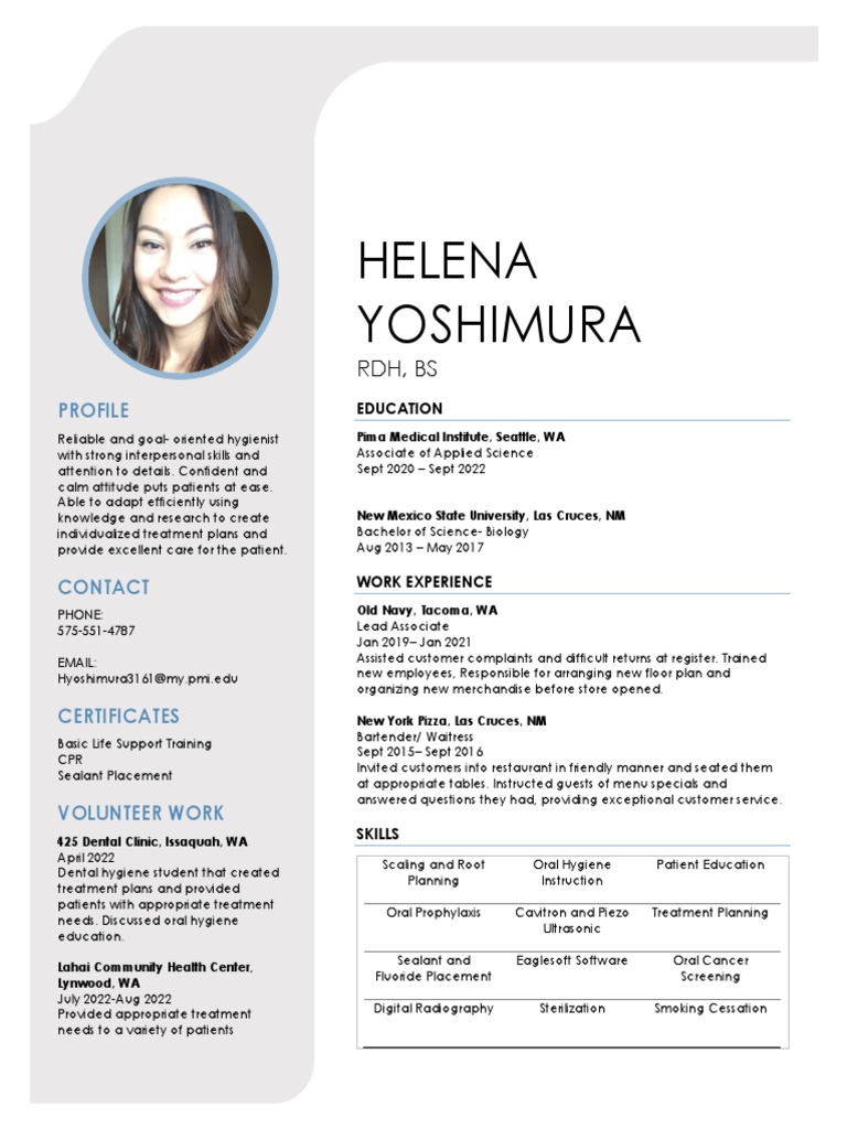 Final Draft Resume School | PDF | Dental Hygienist | Health Care