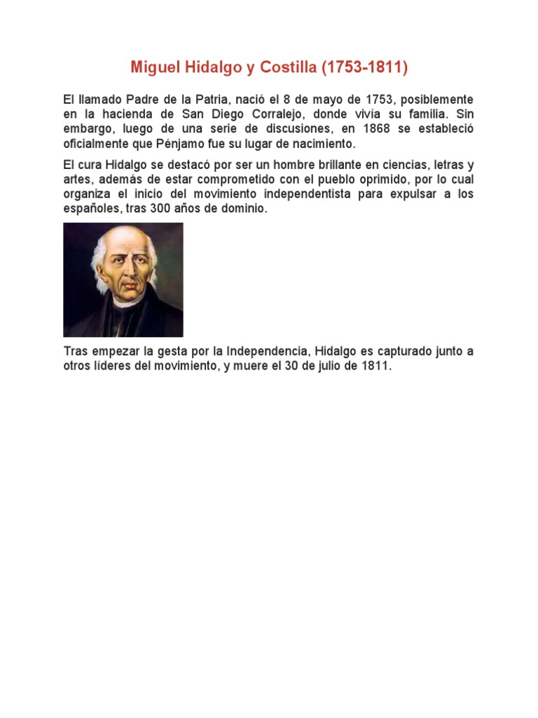 Miguel Hidalgo y Costilla (1753-1811) | PDF