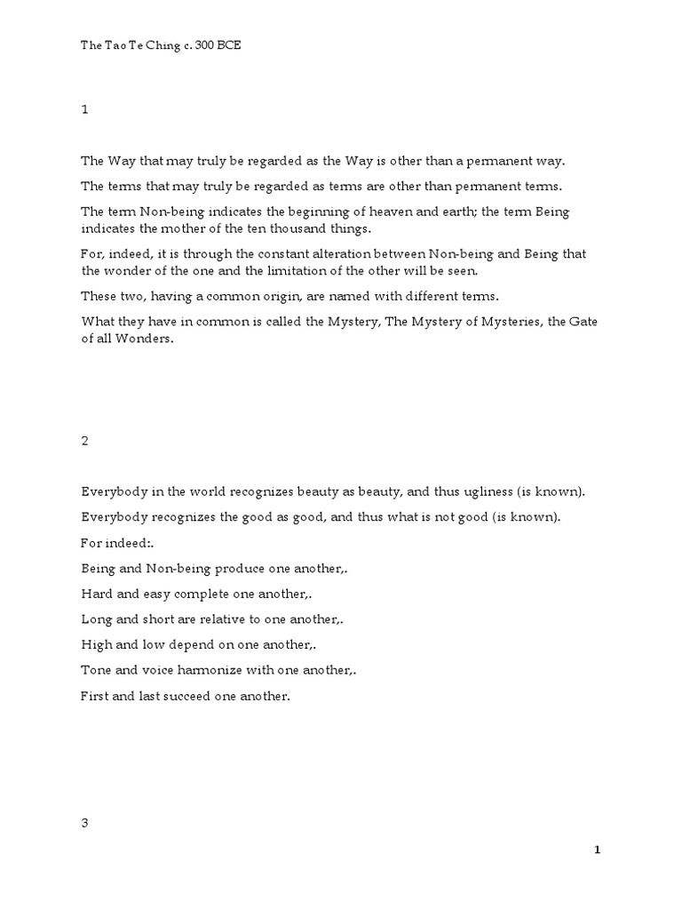 Tao Te Ching | Download Free PDF | Tao