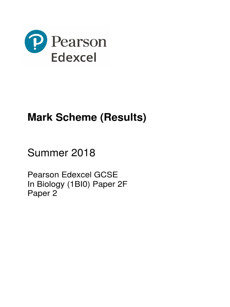 1BI0 2018 Summer 2F Mark Scheme | PDF | Glucose | Insulin
