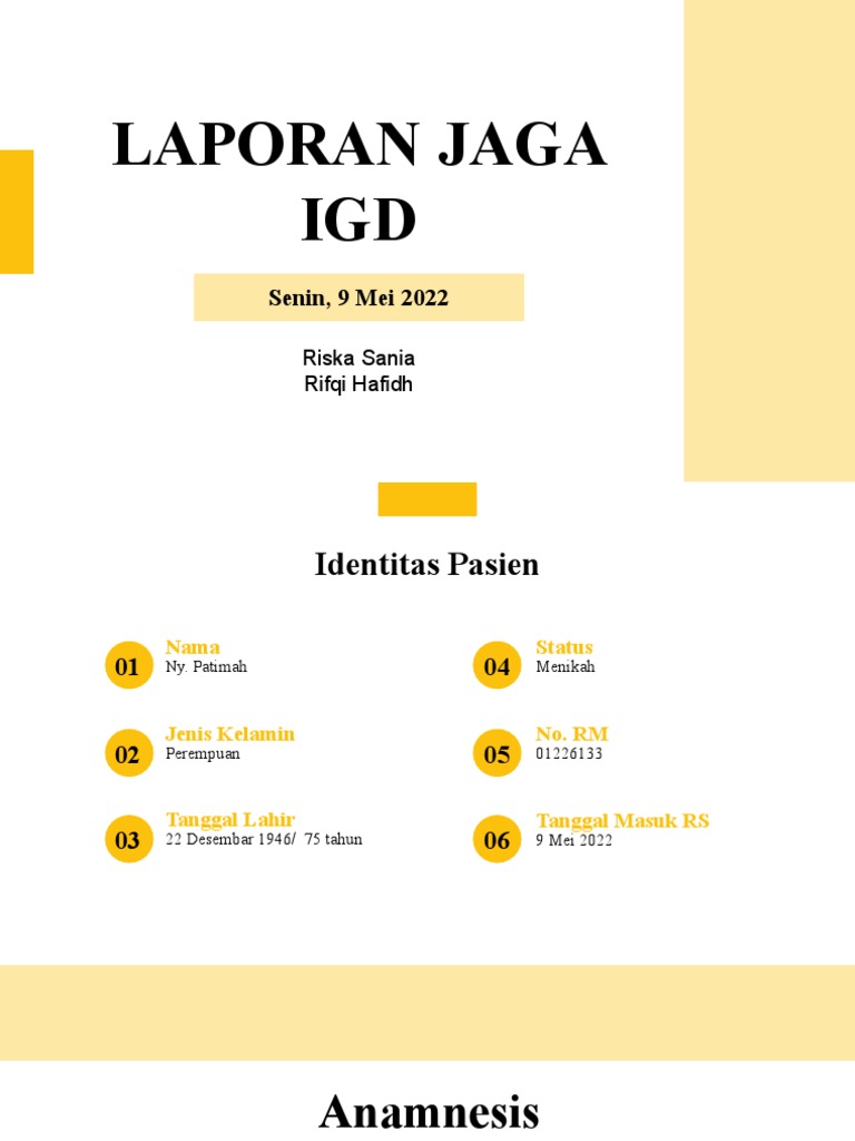 Laporan Jaga 9-5-2022 - Riska - IPD | PDF