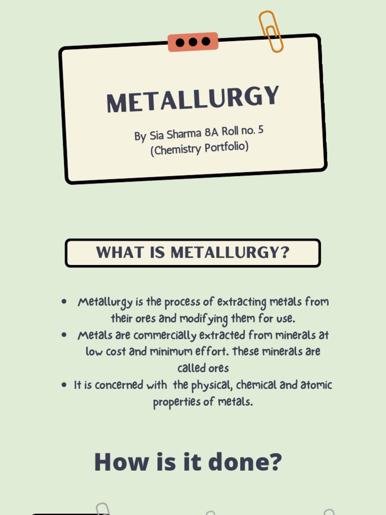 Chemistry - Metallurgy 1 | PDF