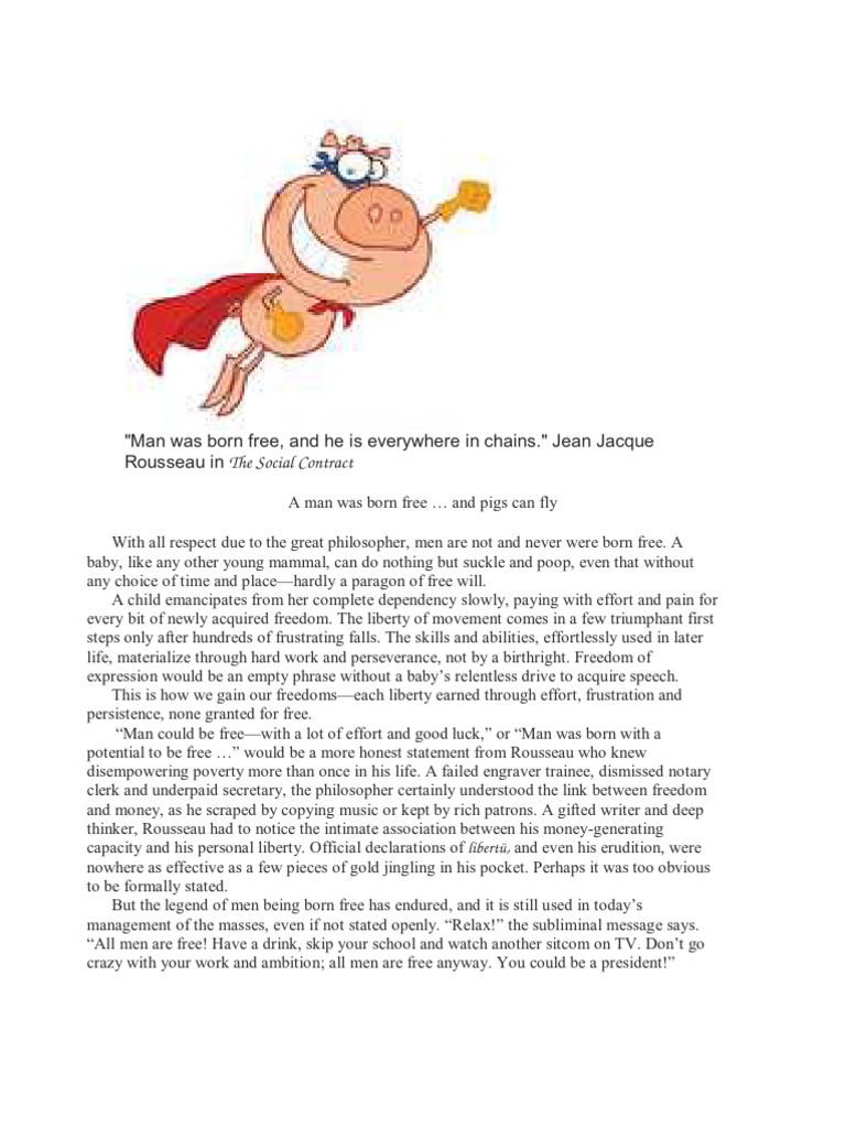 The Man Is Free ... and Pigs Can Fly | PDF | Social Science