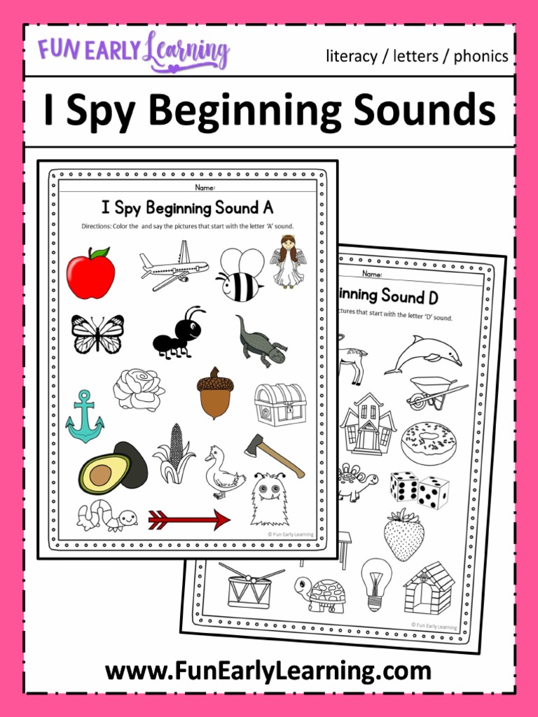 I Spy Beginning Sounds Worksheets | PDF | Wellness