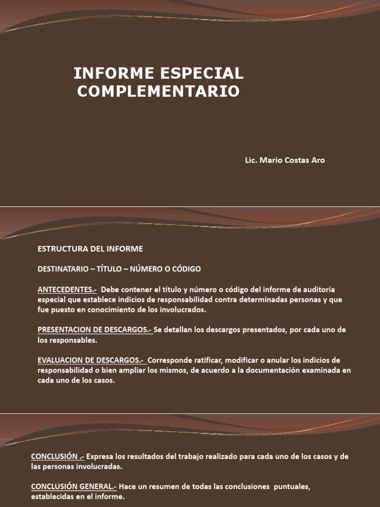 Informe complementario sobre viáticos y pasajes | PDF | Auditoría