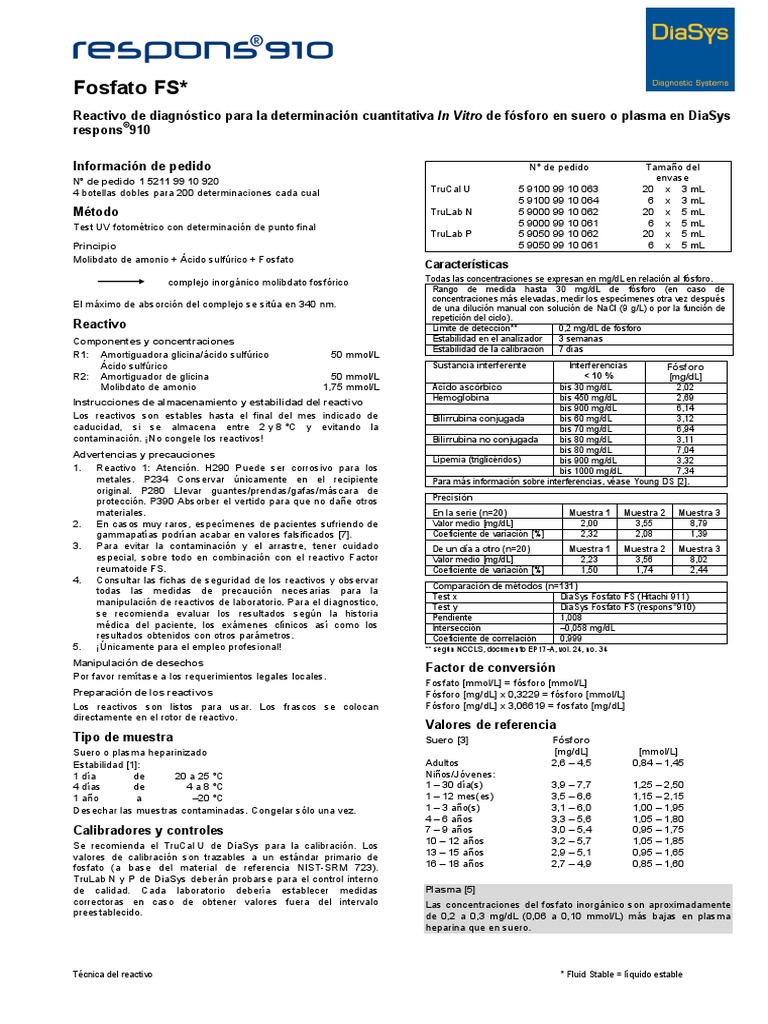 IFU - R910 S PHOS 9 | PDF | Sustancias químicas | Compuestos químicos