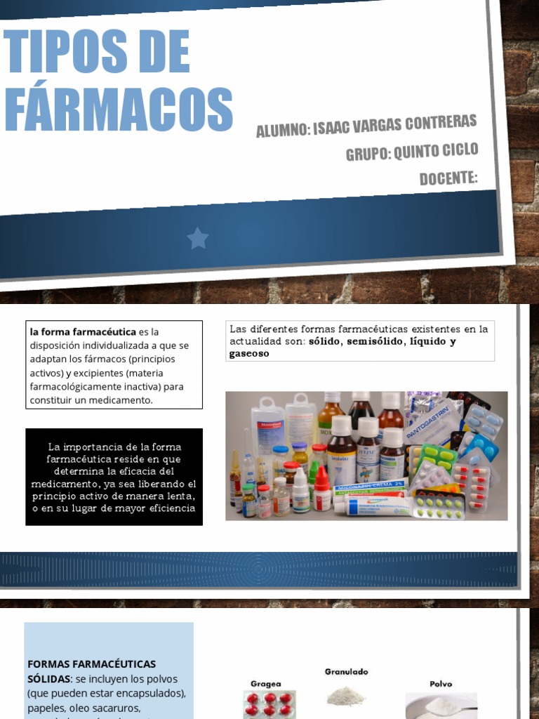 Tipos de Fármacos | PDF | Medicamentos con receta | Coloide