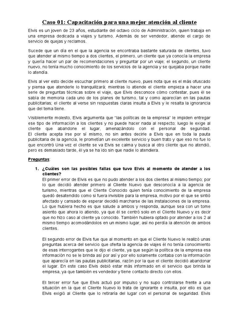 Grupo 4 - Caso 01 Capacitación en Ventas | PDF | Business | Cliente