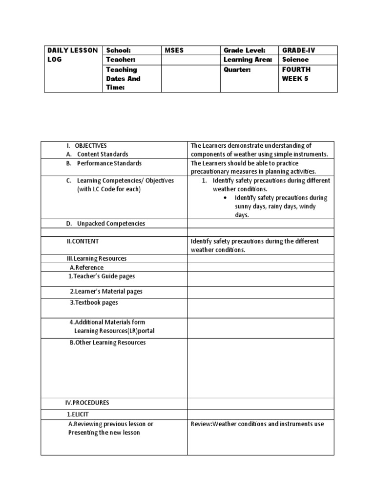 LP Science | PDF | Learning | Teachers