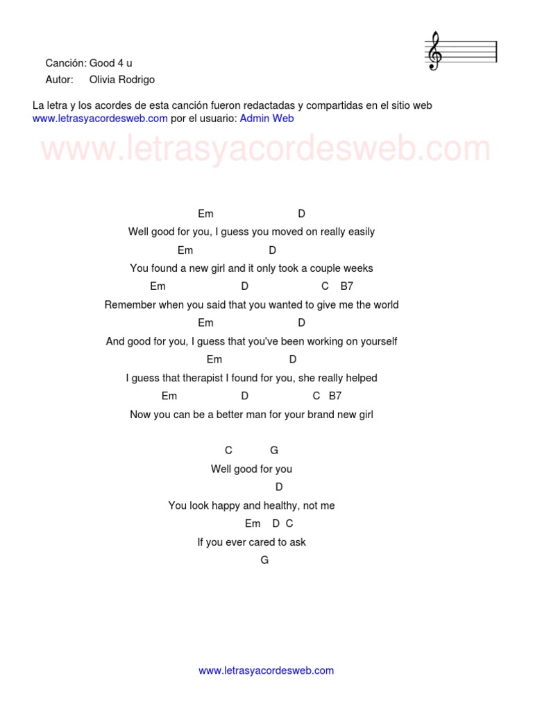 Good 4 U Olivia Rodrigo 1896 | PDF